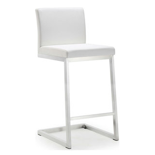TOV Furniture Parma White Stainless Steel Counter Stool - Set of 2 ...
