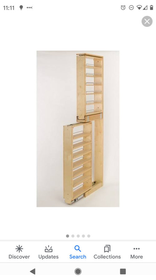 Tall narrow pantry organizer