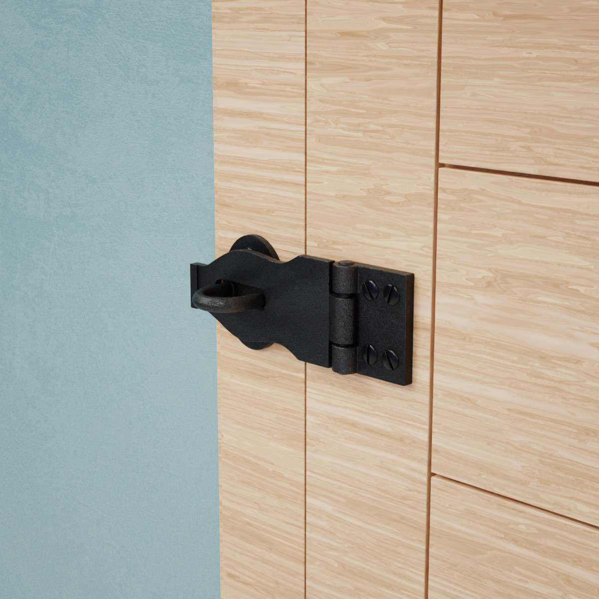 Black Wrought Iron Hasp Lock 4"x1.75" Rust Resistant Pack of 2 ...