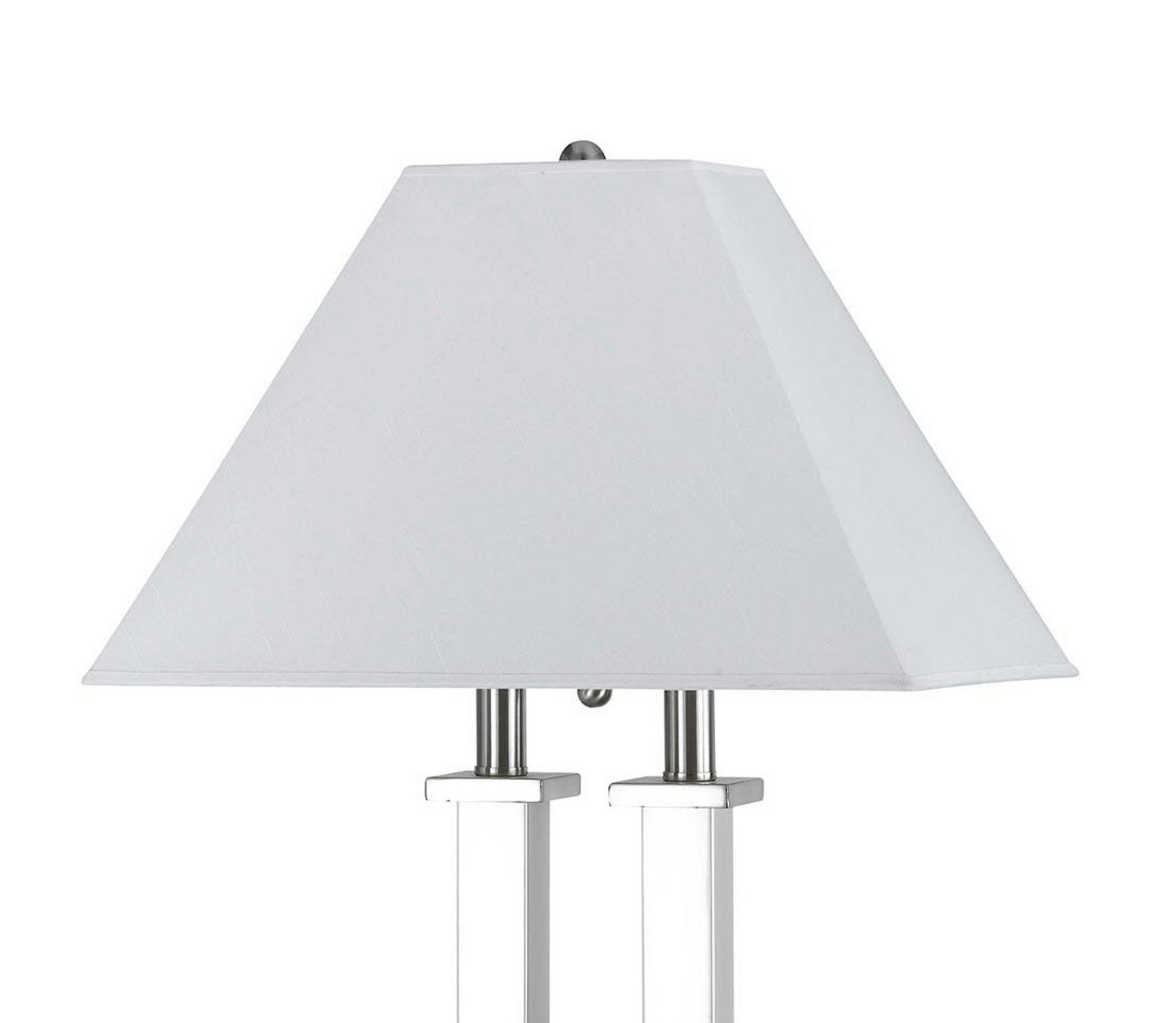 Flared Shade Metal Desk Lamp with Double Pedestal Legs, Silver ...
