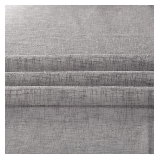 Gravel Grey Solid Faux Linen Sheer Fabric Sample, 4Wx4L, 4W x 4L ...