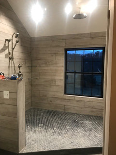 how do you create the Shiplap look on walls with tile?