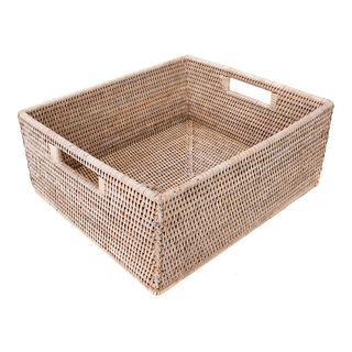 Artifacts Rattan™ Rectangular Basket with Cutout Handles, 14"x12"x6 ...