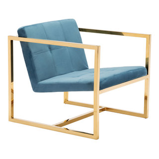 Alt Arm Chair Blue & Gold - Contemporary - Armchairs And Accent Chairs ...