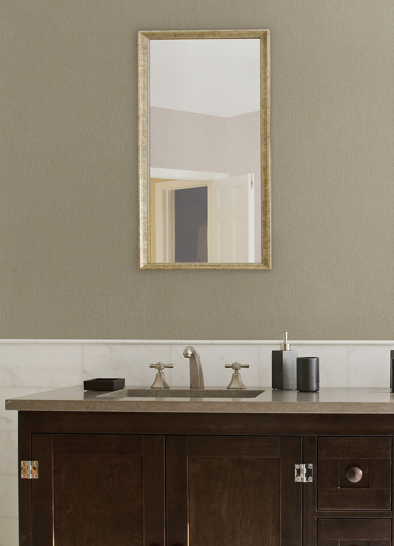 Melvin White Stria Wallpaper, Bolt - Transitional - Wallpaper - by ...