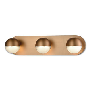 Pluto Bathrrom Light Fixture, Vintage Brass, 21x4.5x5 - Contemporary ...