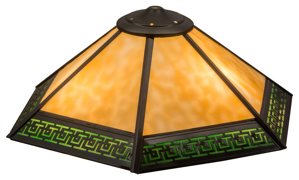 19 Wide Greek Key Mission Shade - Craftsman - Lamp Shades - by Meyda ...