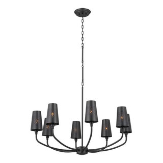 Black Eight Light Chandelier from the Adeena Collection, 36.500 ...