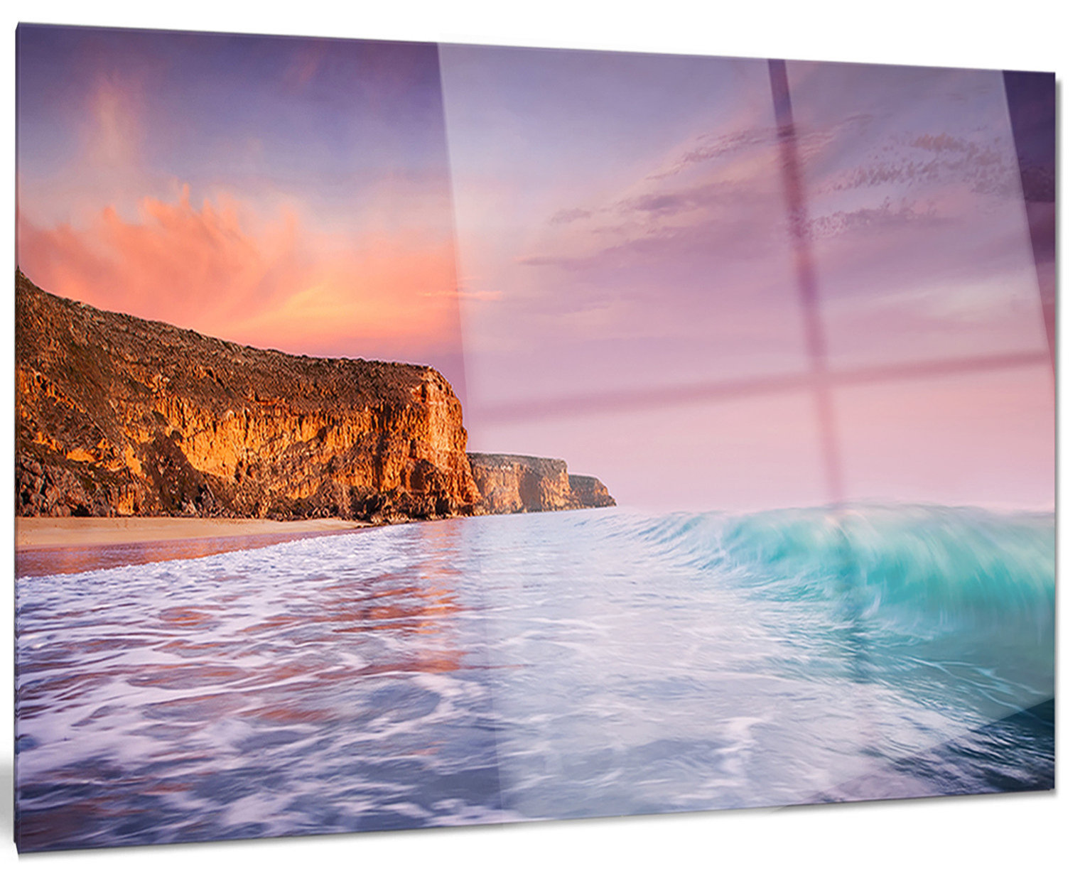 "Beautiful Paradise Sunset" Glossy Metal Wall Art, 40"x30" - Beach ...