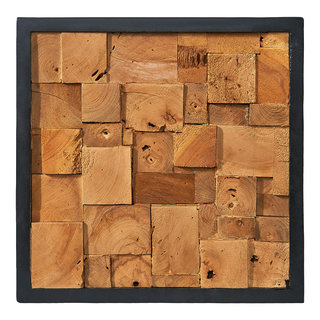 Aesthetic Square Wood Wall Decor, 17'' - Rustic - Wall Accents - by BNF ...