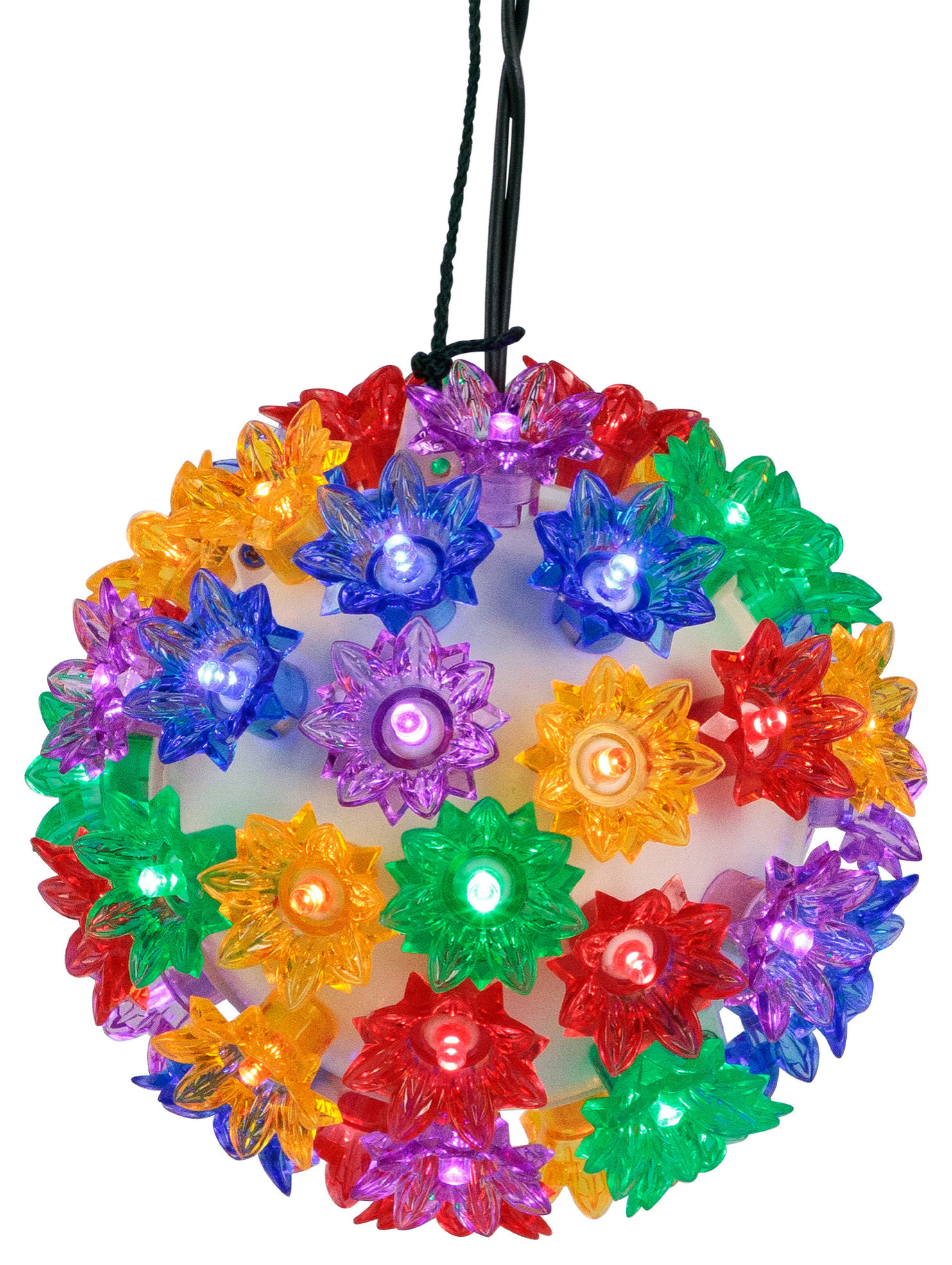 LED Lighted Hanging Starlight Sphere Outdoor Christmas Decoration- 6 ...