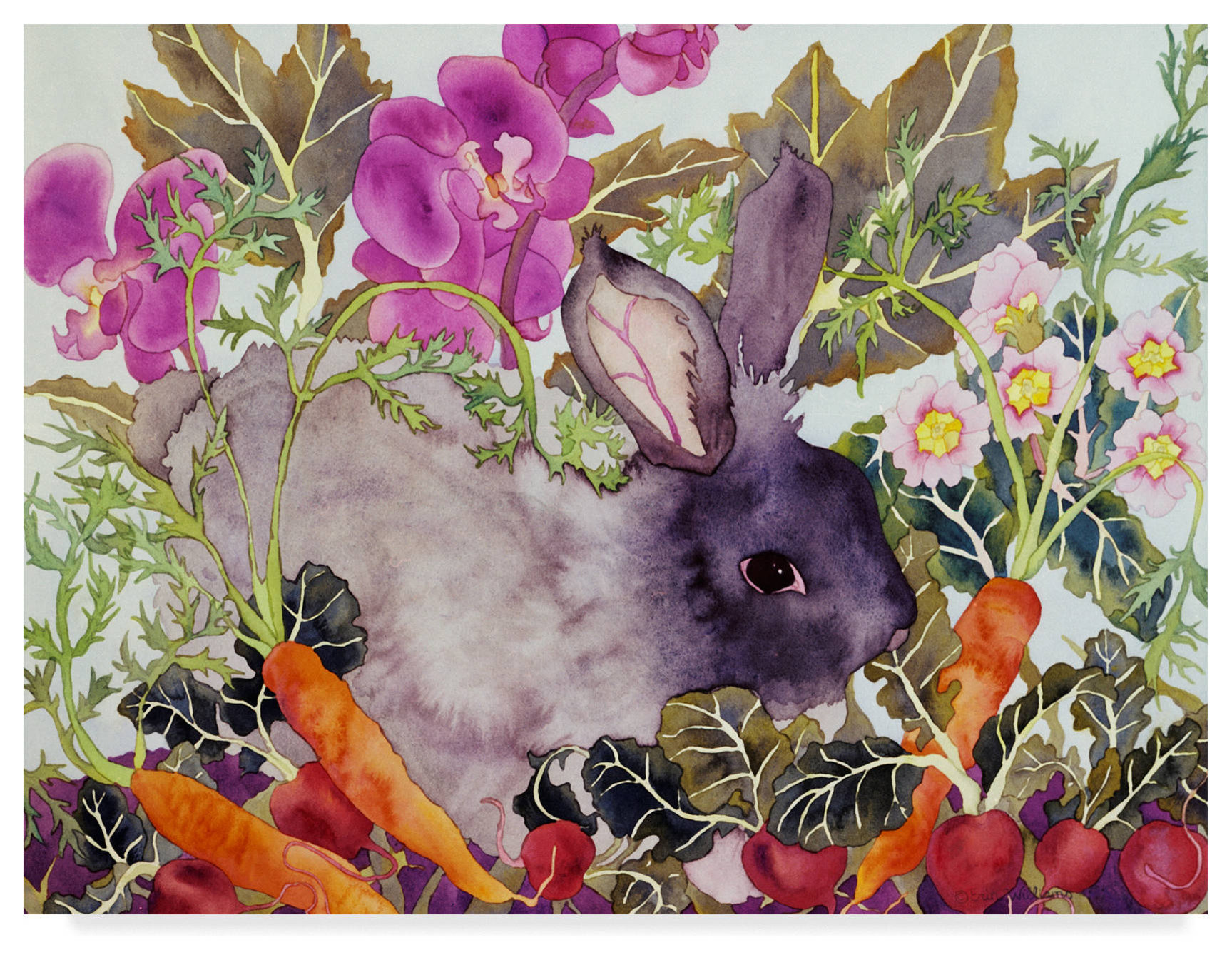 "Rabbit With Carrots" by Carissa Luminess, Canvas Art, 47"x35 ...