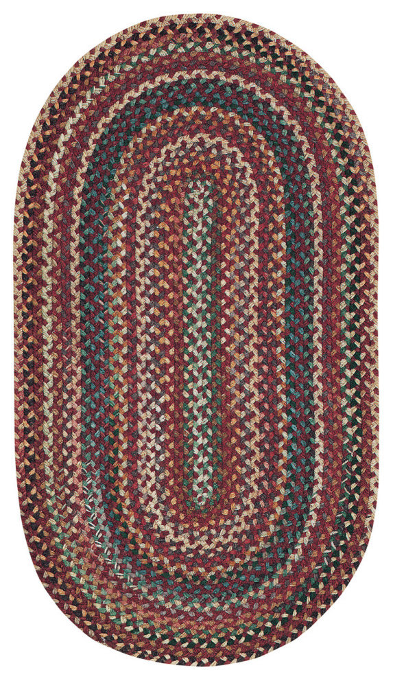 Capel Sherwood Forest Red 0980_550 Braided Rugs, 4'x6' Oval ...