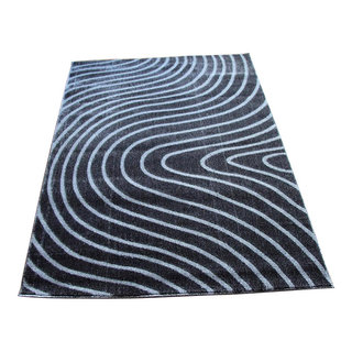 Persian Rugs Modern 9000 Swirls Contemporary, Beige, 9'0x12'6, 4'x5'3 ...