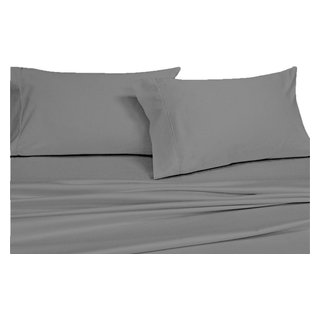 Split Top Solid Adjustable Sheet Set 600 Thread Count Contemporary