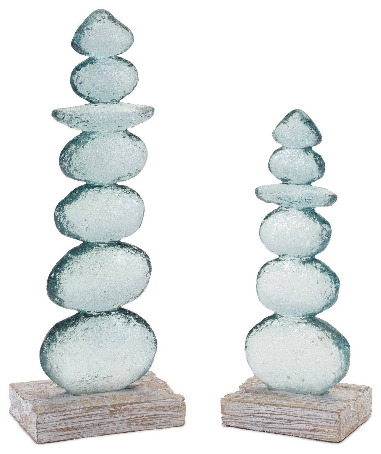 Stacking Rock Sculpture, 2-Piece Set - Beach Style - Decorative Objects ...