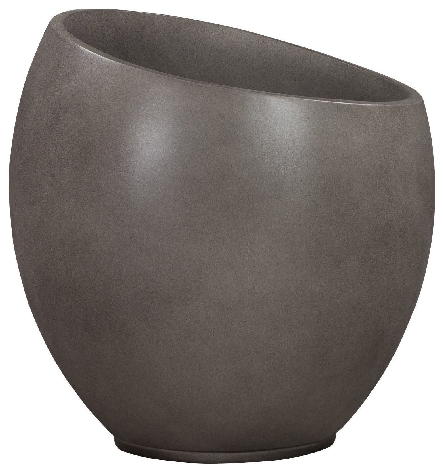 Shae 11" Medium Indoor Outdoor Planter, Angled Rim, Concrete, Gray ...