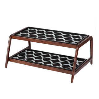 Double-Tier Stand, 3-Pair Rubber Boot Trays - Midcentury - Shoe Storage ...