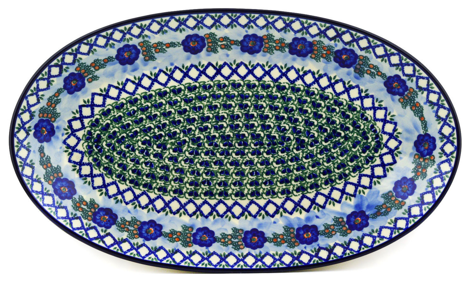 Polmedia Polish Pottery 18" Stoneware Platter - Mediterranean - Serving ...