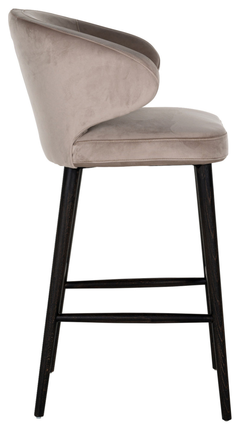 Modern Velvet Bar Stool | OROA Indigo - Midcentury - Bar Stools And ...