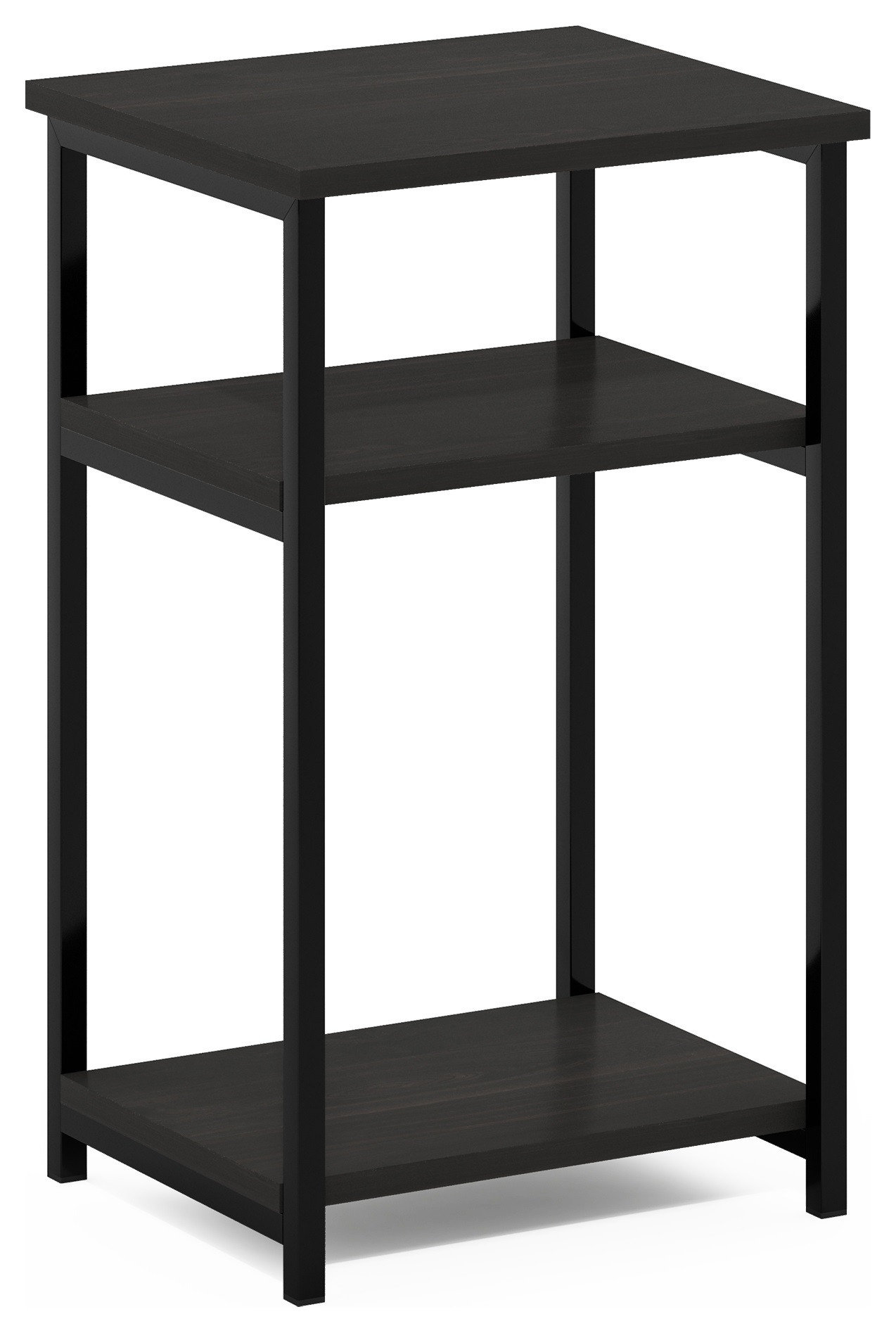 Just 3-Tier Metal Frame Storage With Storage Shelves, Espresso ...