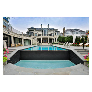 Wilmette, IL Rectilinear Swimming Pool with Separate Hot Tub ...