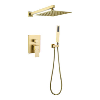 Pressure Balanced Rain Shower System with Hand Shower-Includes Rough-in ...