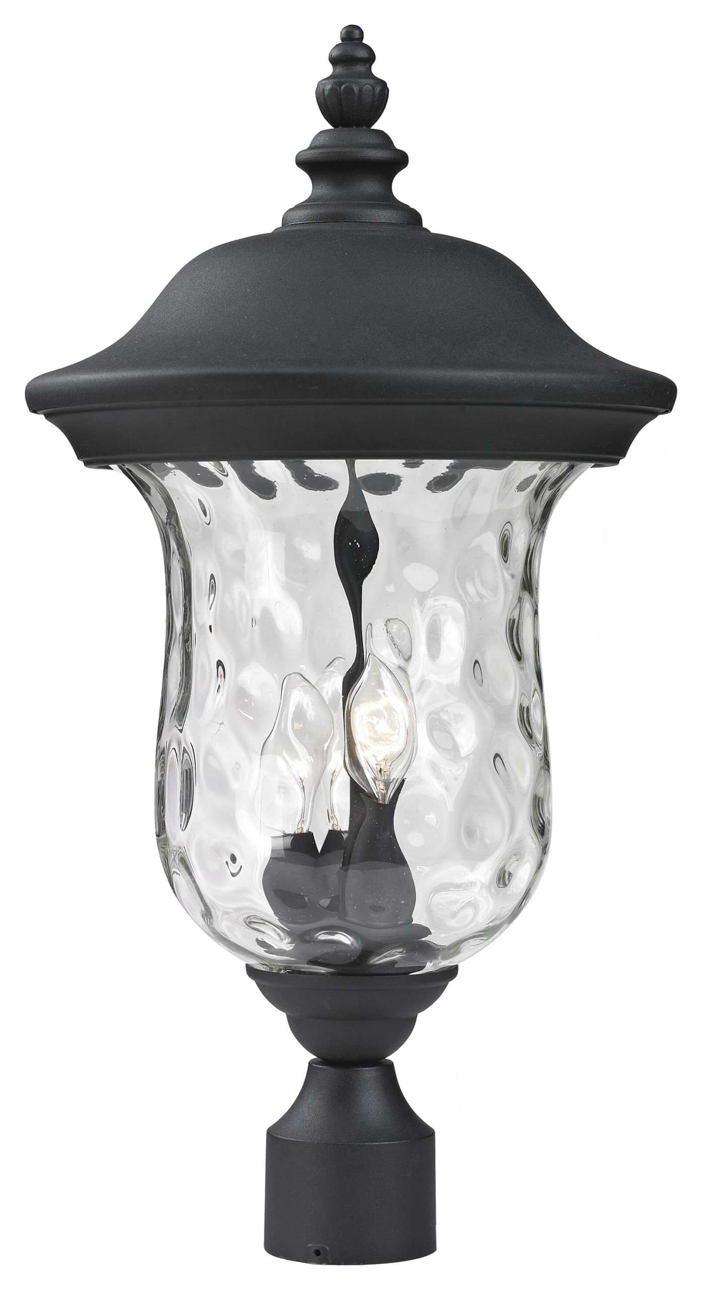 Armstrong 3-Light Outdoor Post Mount Fixture Light In Black, 12.375 ...