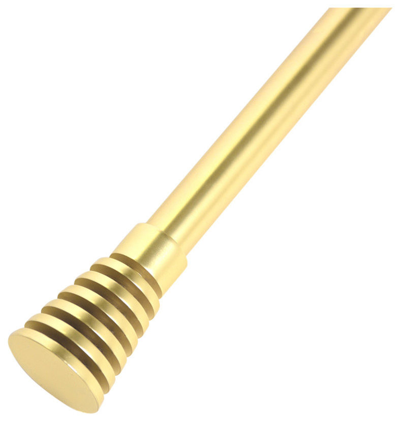 French Cylinder Single Curtain Rod, 66" W X 120" L - Transitional ...