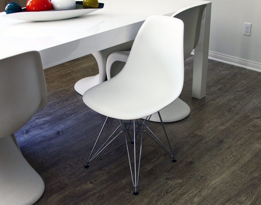 Set of 2 DSR Black Mid Century Modern Dining Shell Chair, Steel Eiffel ...