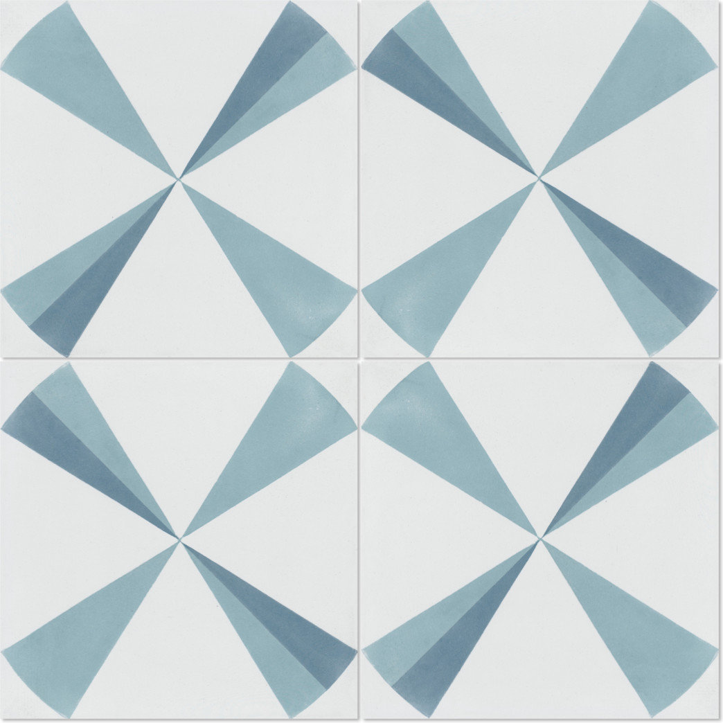 8"x8" Polaris Azul Handcrafted Cement Tiles - Contemporary - Wall And ...