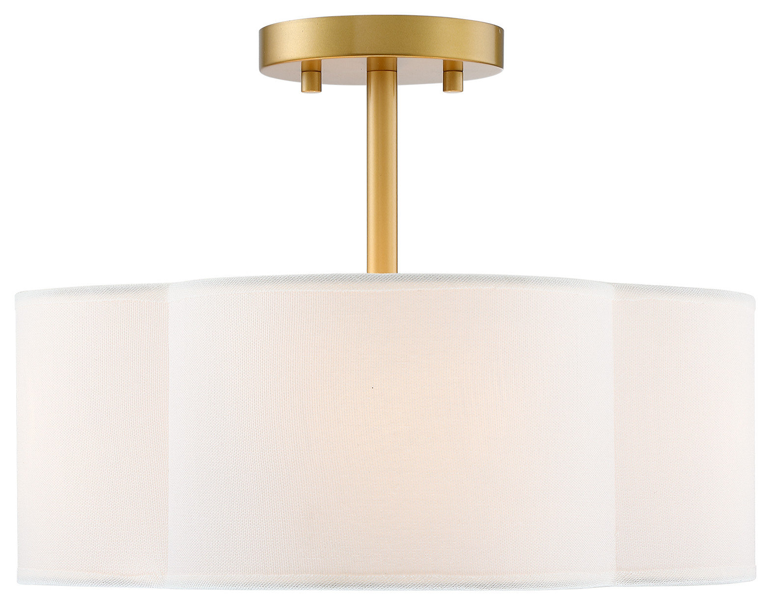 4-Light Scallop Semi Flush Mount Ceiling Light - Transitional - Flush ...