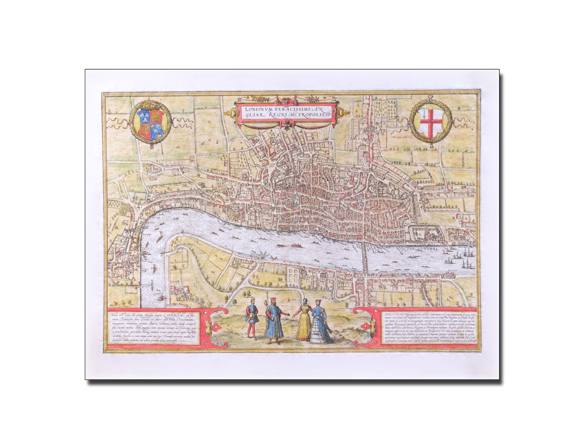 'Map of London, c. 1572' Canvas Art, 35" x 47" - Traditional - Prints ...