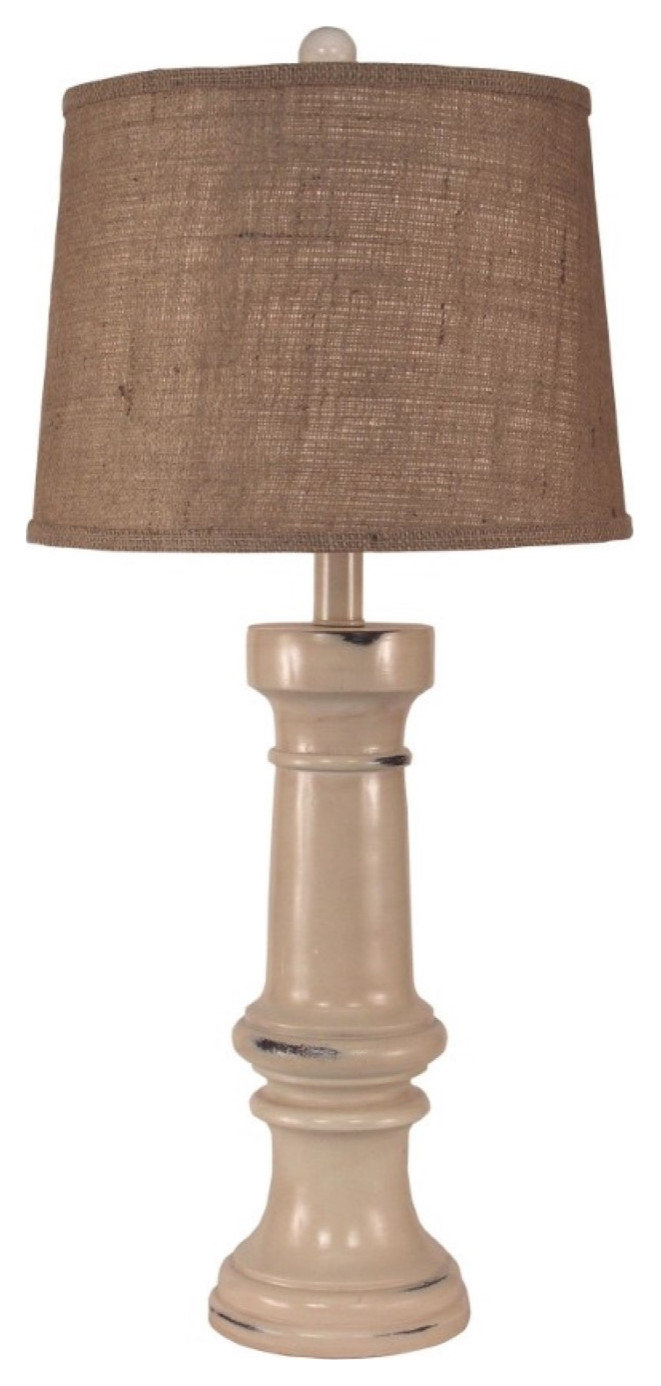 Chunky Distressed Cottage Casual Table Lamp, 16"x33" - French Country ...
