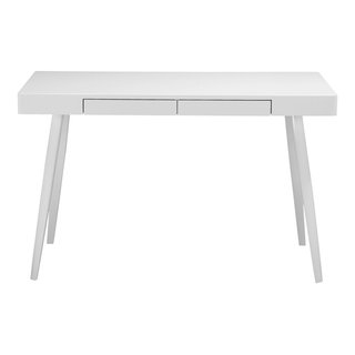 Eve Two Drawer Desk in White - Midcentury - Desks And Hutches - by ...