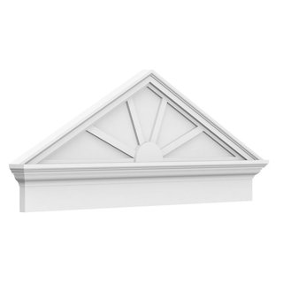 Peaked Cap 4 Spoke Architectural Grade PVC Pediment, 60"w X 21-7/8"h X ...
