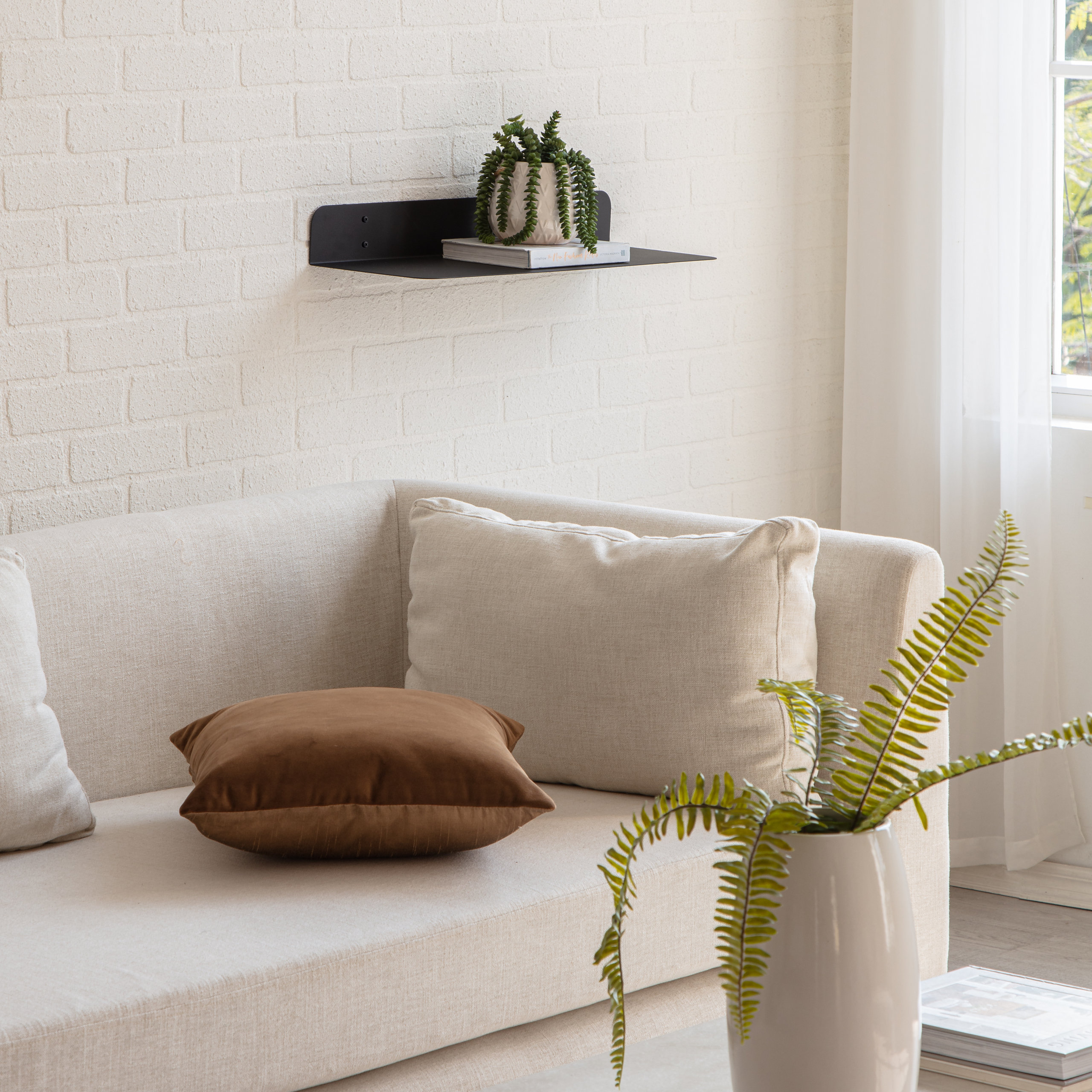 Saffron Fabs Metal Wall Shelves, 24x8 - Transitional - Display And Wall ...