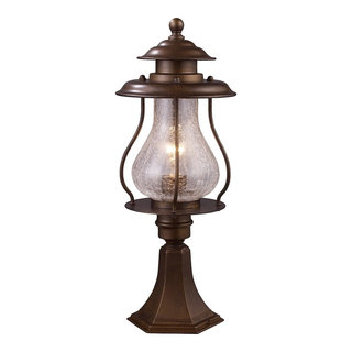 Post Light with Clear Glass in Coffee Bronze Finish - Beach Style ...