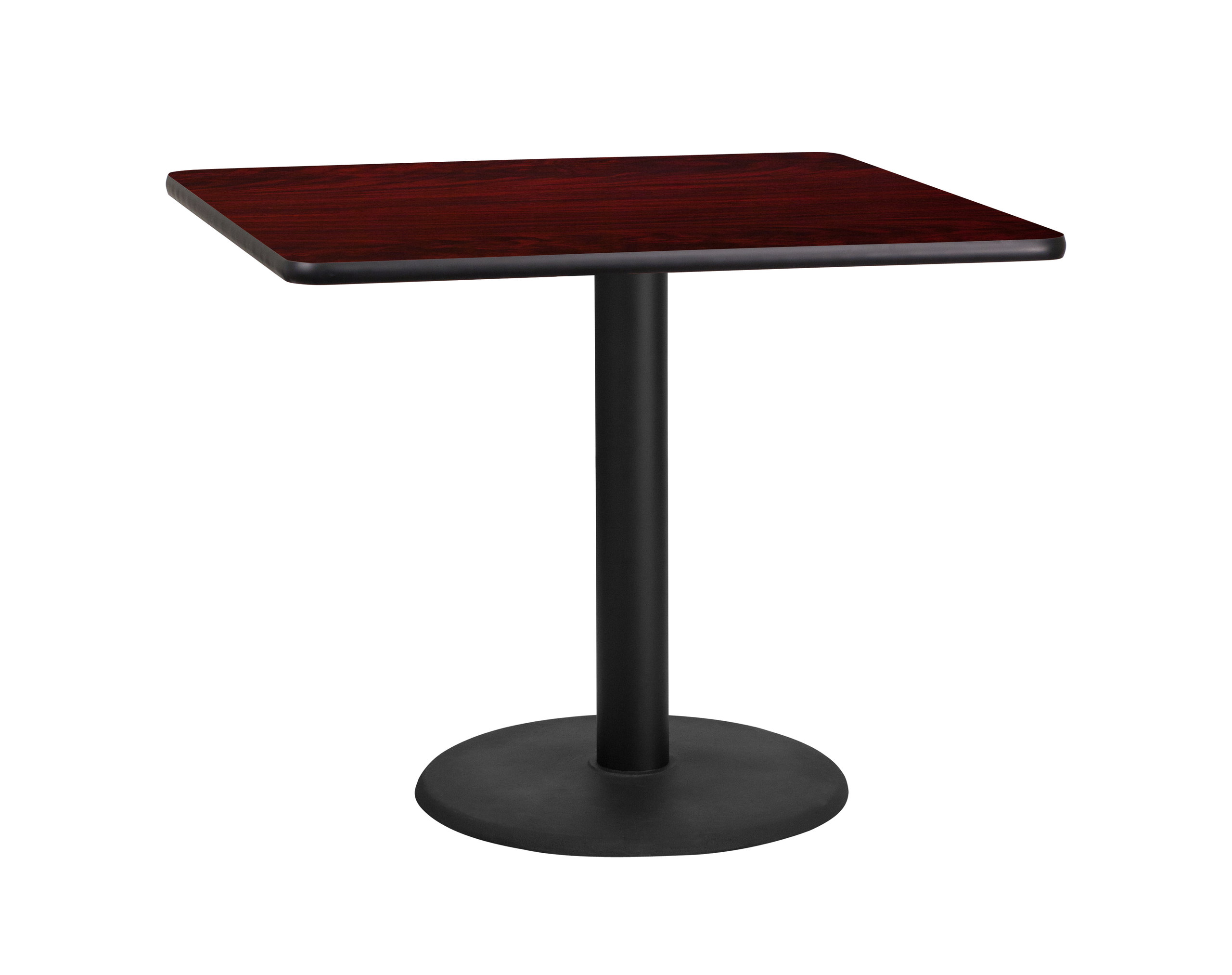 36'' Square Mahogany Laminate Table Top with 24'' Round Table Height ...