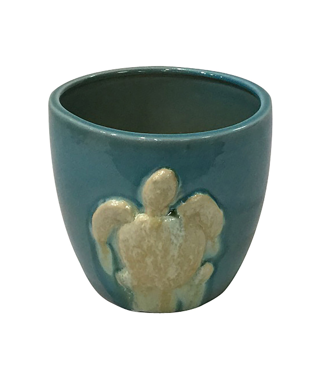 Claybarn Grotto Aqua Seaturtle Planter - Beach Style - Indoor Pots And ...