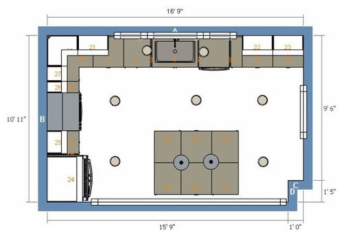 Recess Layout for Kitchen Advice Needed