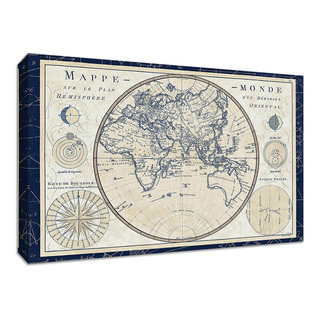 "Plan De Meridien Blue Border" By Sue Schlabach, Giclee Print On Canvas ...