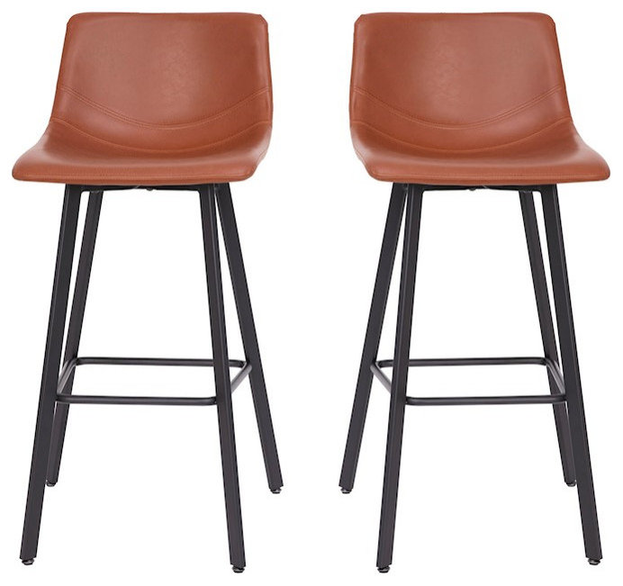Flash Furniture Caleb 30" Stool, Pack of 2, Cognac, CH-212069-30-BR-GG ...