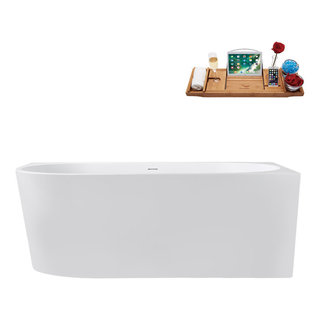 59" Streamline G-69-280-BGL Freestanding Bathtub, Tray, Drain, Brushed ...
