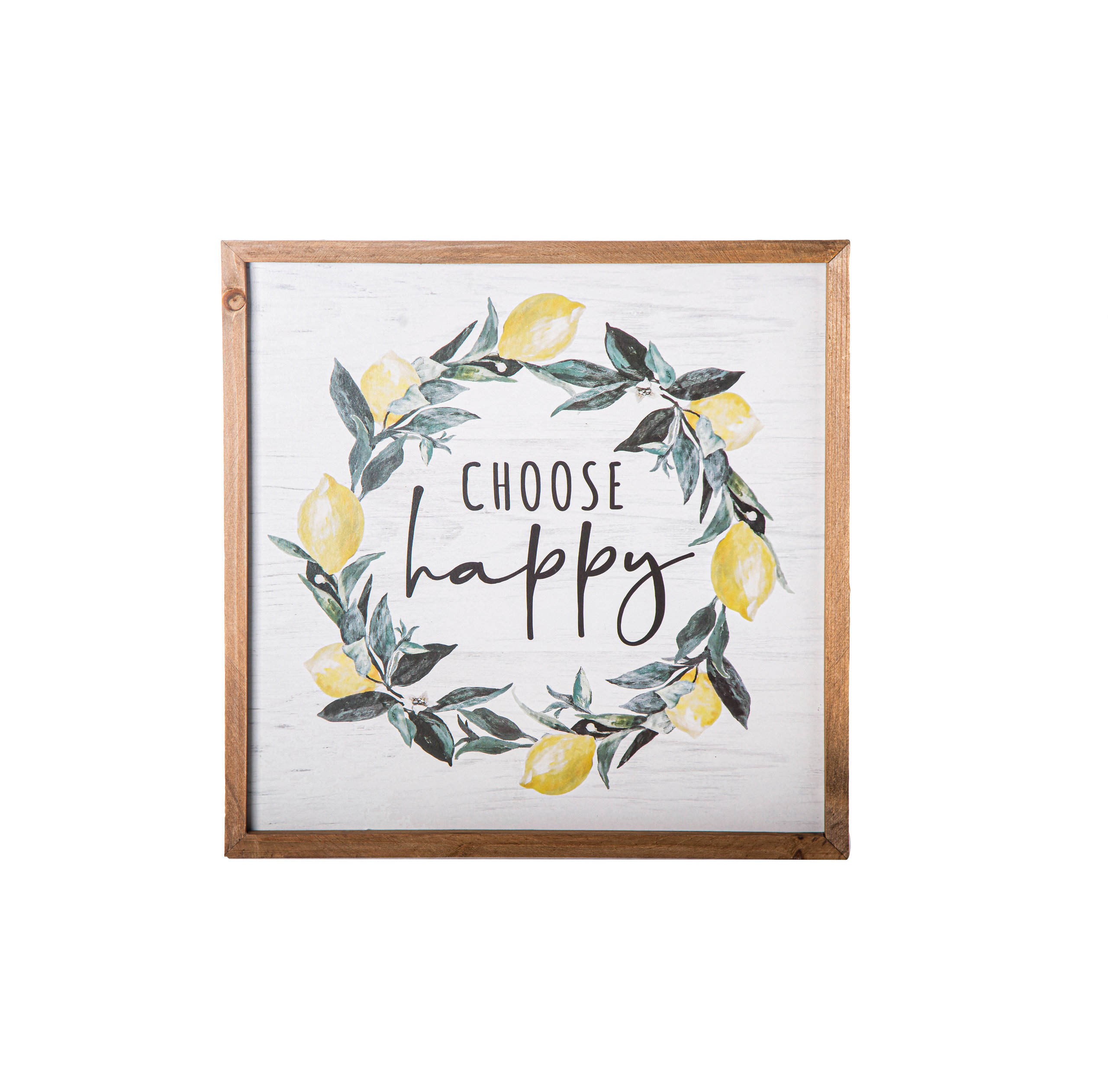 Wood Wall Art with "Choose Happy" Writing Design Painted White Finish ...