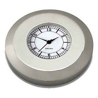 Chelsea Chart Weight Clock in Nickel - Beach Style - Desk And Mantel ...