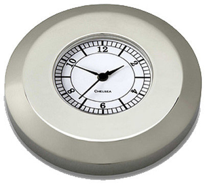 Chelsea Chart Weight Clock in Nickel - Beach Style - Desk And Mantel ...