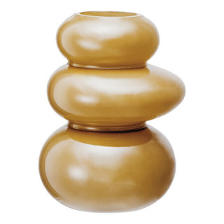 Tall Natural Elegance Glass Vase, Camel Color - Contemporary - Vases ...