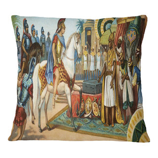 Ancient Historical Illustration Portrait Throw Pillow, 18"x18 ...