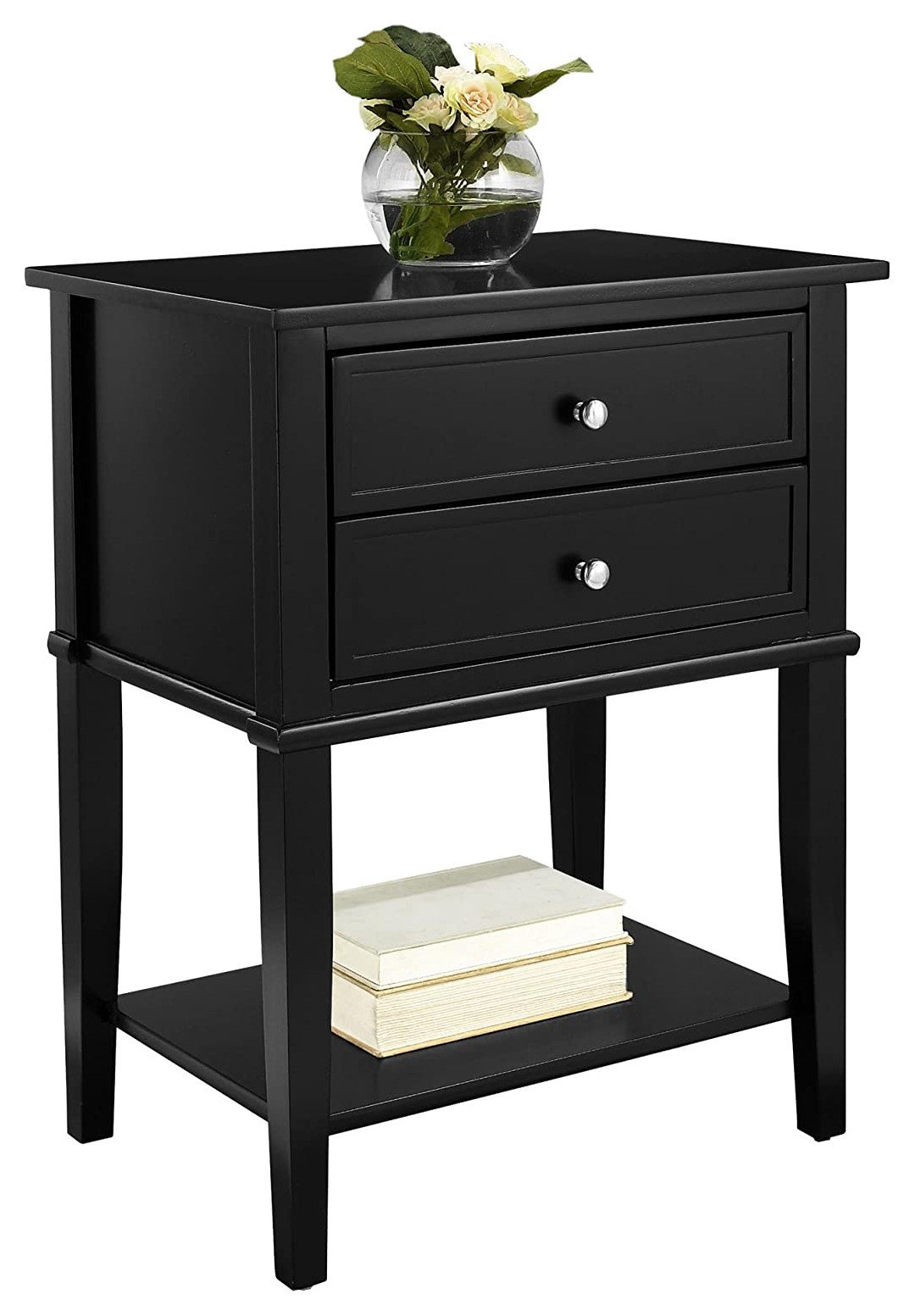 Modern Accent Table with 2 Drawers - Midcentury - Outdoor Side Tables ...